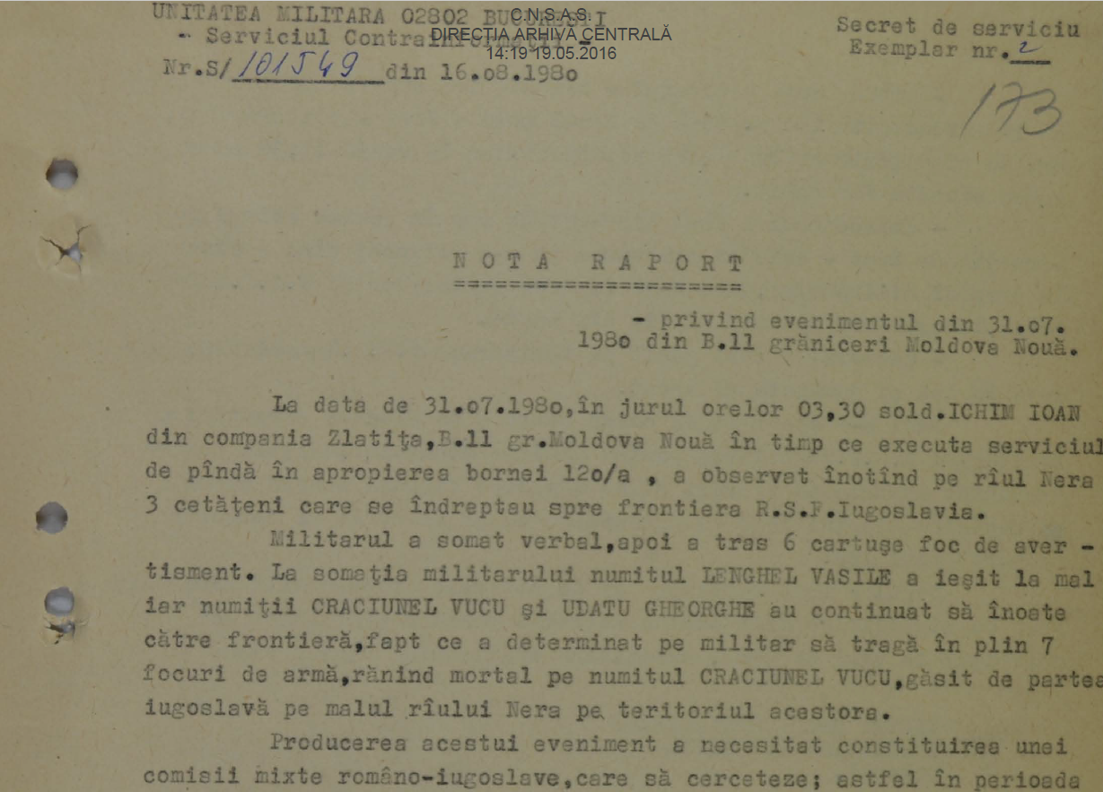 Împuşcat în cap de grăniceri. Cauza morţii: libertatea - Evenimentul Zilei