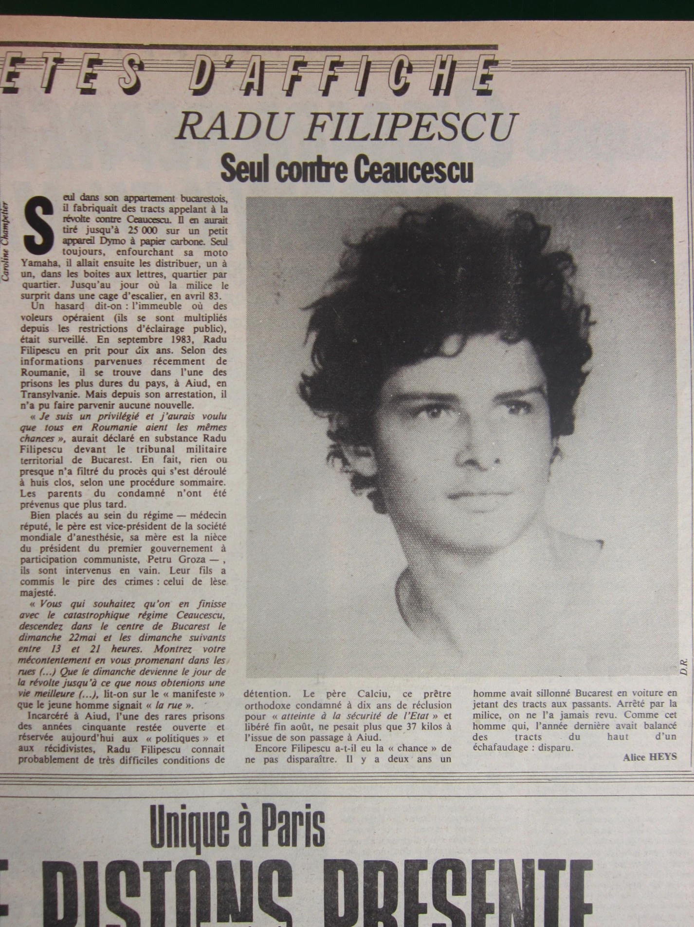 Radu Filipescu, dizidentul anticeaușist cu o poveste de film