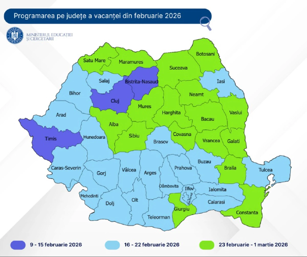 S-a stabilit vacanța de schi pentru fiecare județ în anul școlar 2025-2026