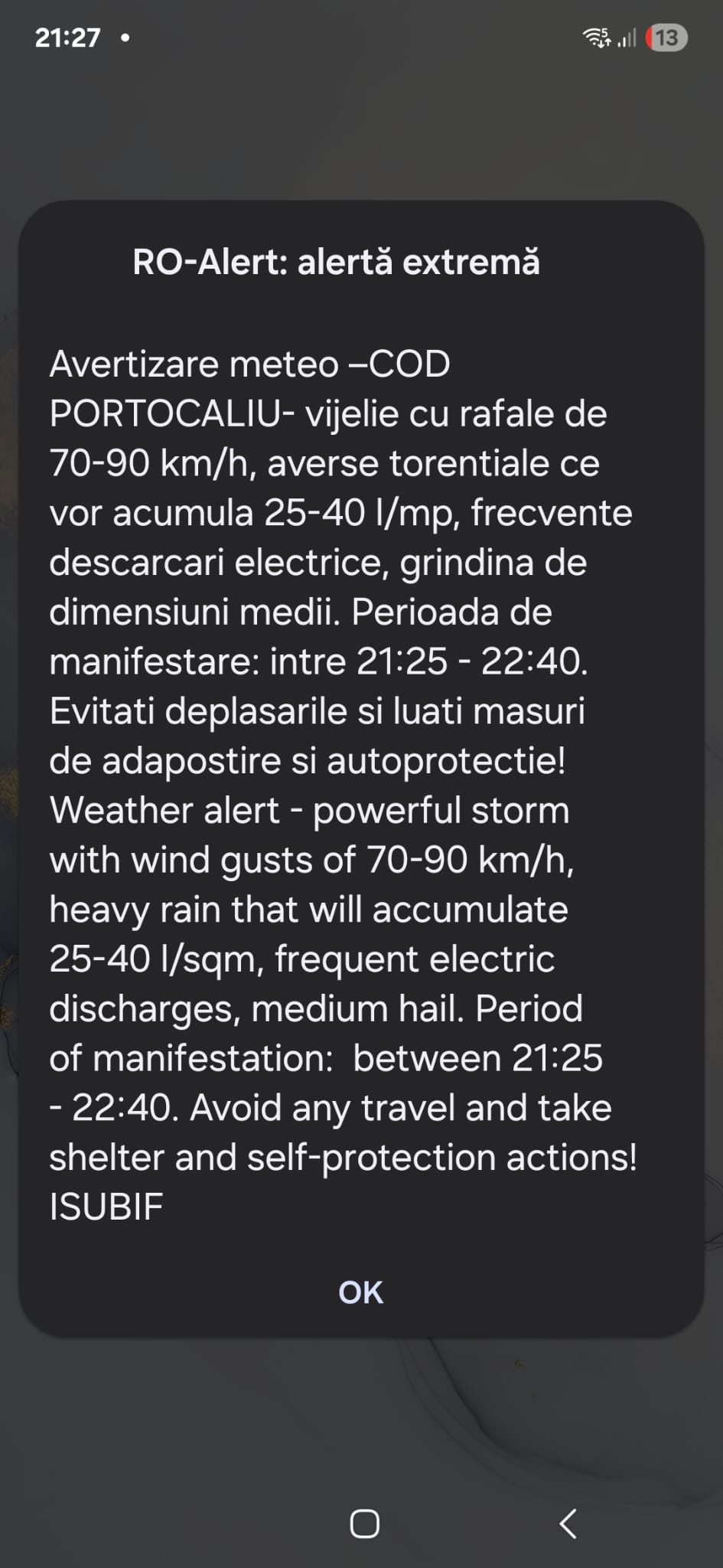 ANM anunță: Vijelie violentă în București. Mesaj Ro-Alert