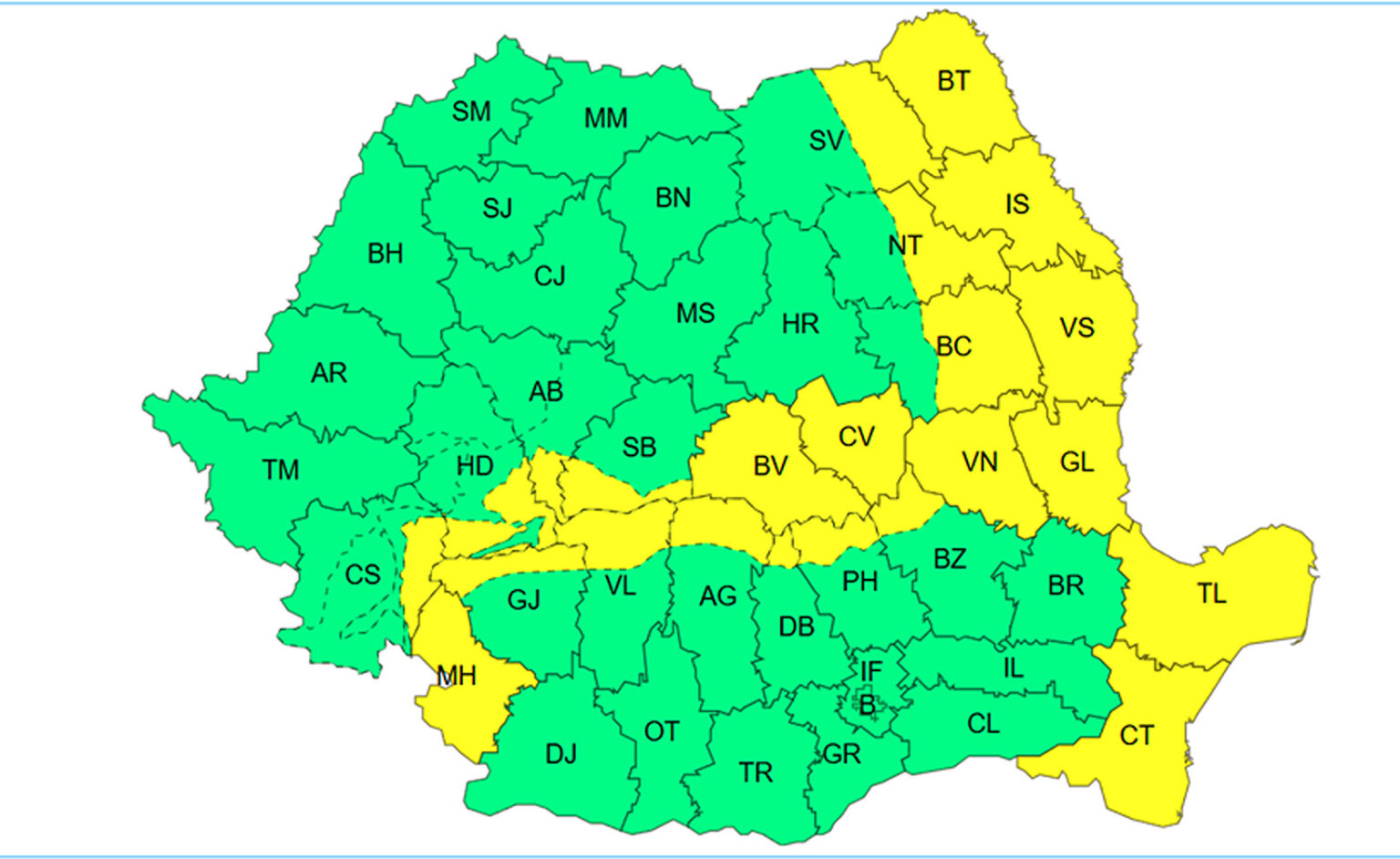 Două Coduri galbene de vânt în România: 23 de județe vizate și rafale ...