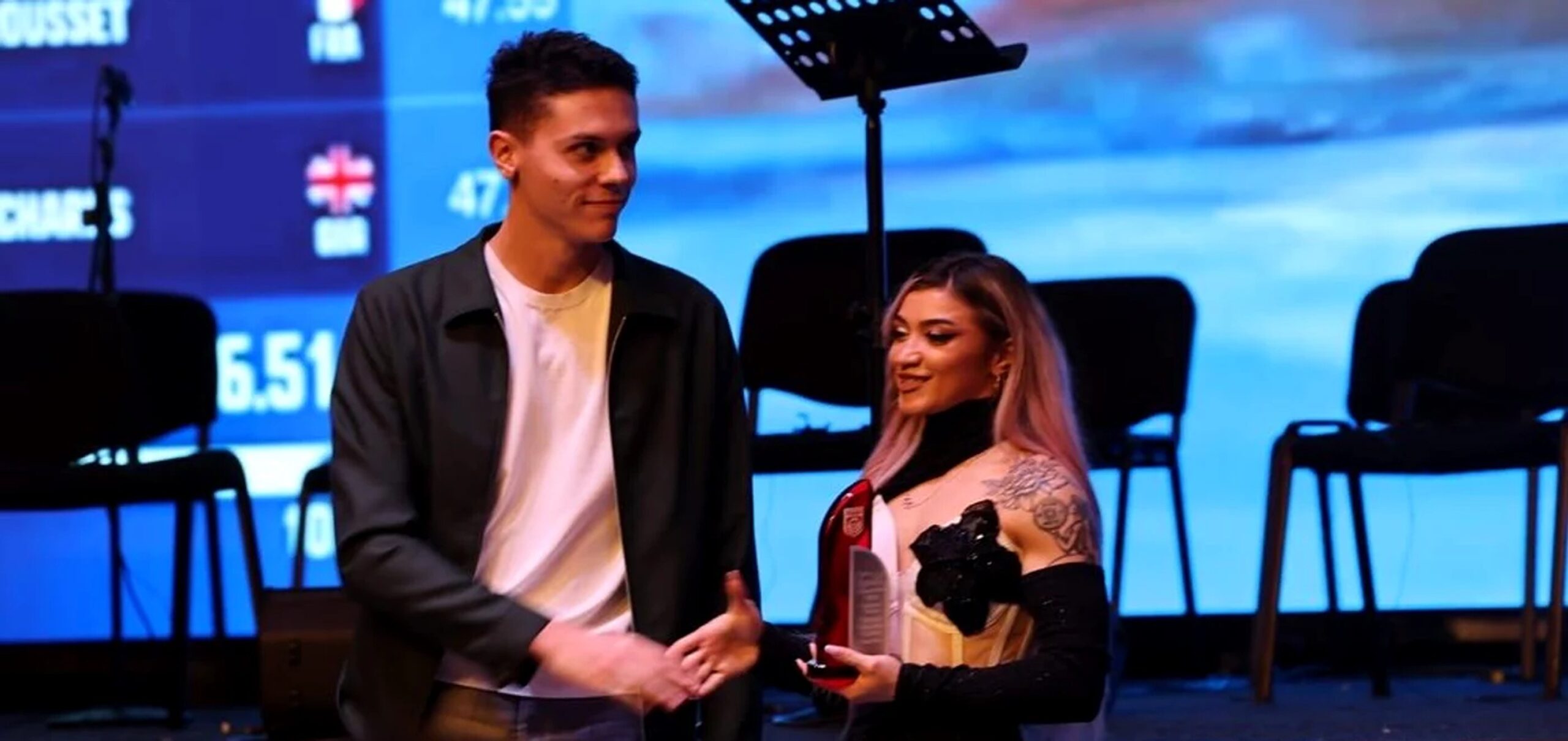 David Popovici, marele star al Galei Sportului Dinamovist. Alături de el a fost halterofila ...